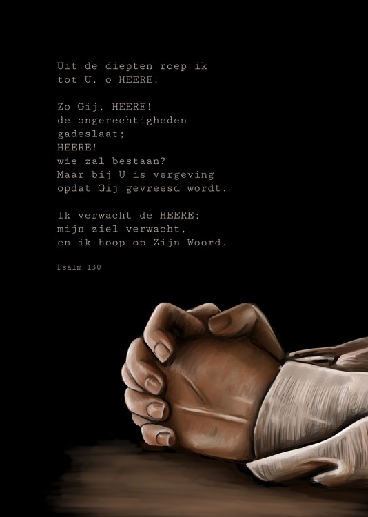Poster A4 Uit de diepten roep ik tot U - Art by Claudia A4 Posters (390